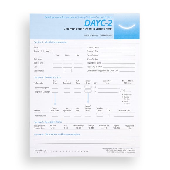 (DAYC-2) Developmental Assessment of Young Children
