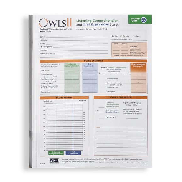 (OWLS®-II) Oral and Written Language Scales™, Second Edition
