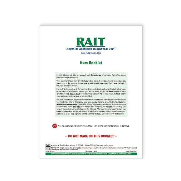 (RAIT) Reynolds Adaptable Intelligence Test