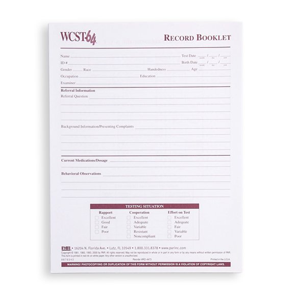 (WCST) Wisconsin Card Sorting Test