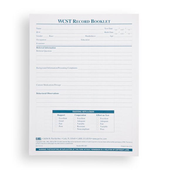 (WCST) Wisconsin Card Sorting Test