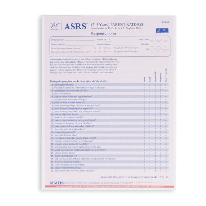 (ASRS) Autism Spectrum Rating Scales