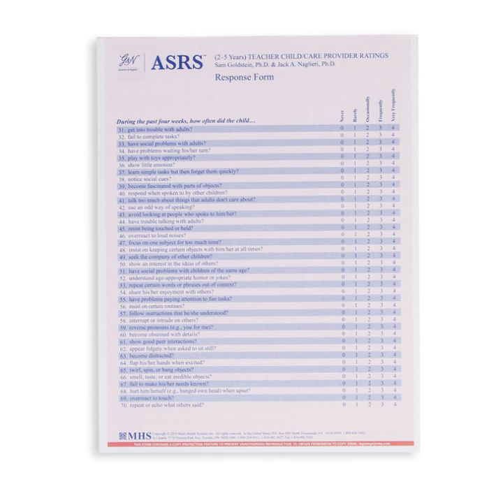 (ASRS) Autism Spectrum Rating Scales