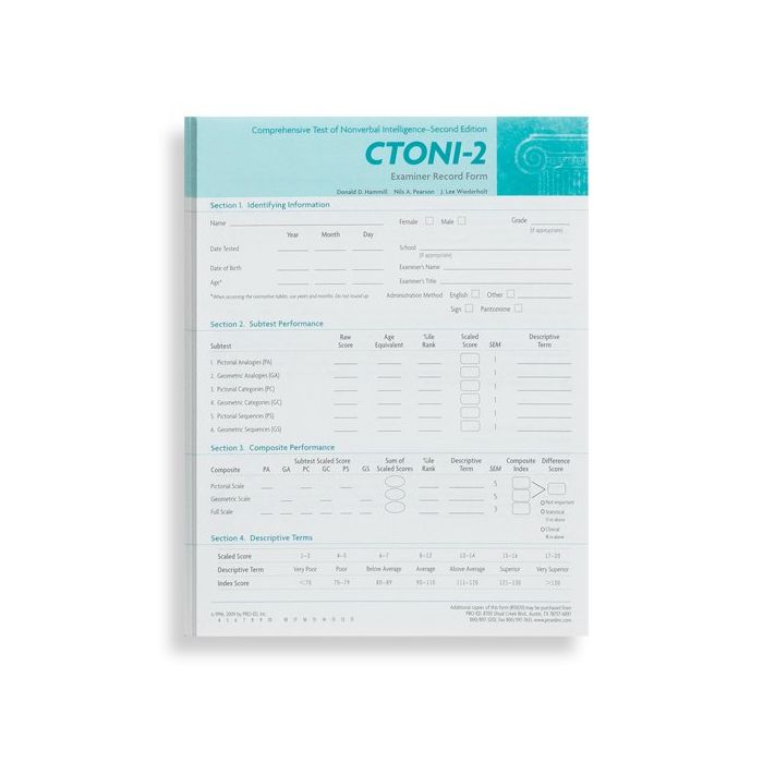 (CTONI-2) Comprehensive Test of Nonverbal Intelligence