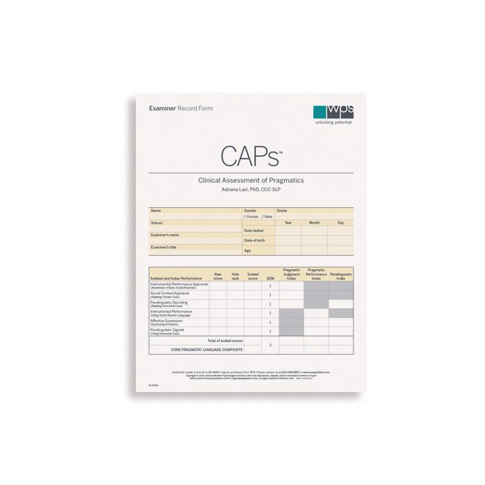 (CAPs) Clinical Assessment of Pragmatics