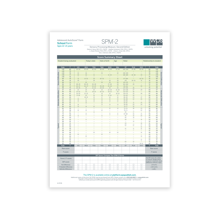 (SPM™-2) Sensory Processing Measure, Second Edition and SPM-2 Quick Tips™