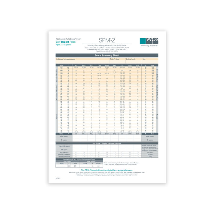 (SPM™-2) Sensory Processing Measure, Second Edition and SPM-2 Quick Tips™