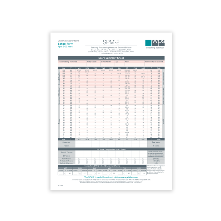 (SPM™-2) Sensory Processing Measure, Second Edition and SPM-2 Quick Tips™