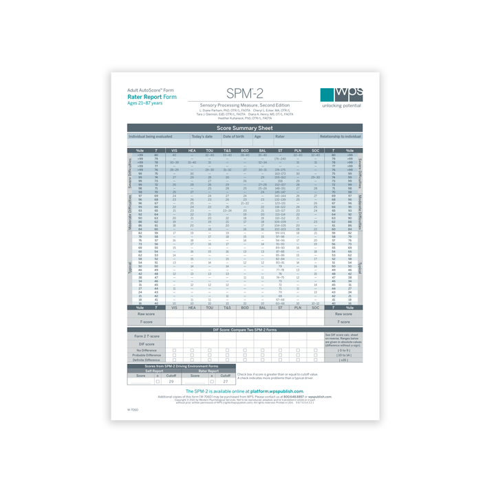 (SPM™-2) Sensory Processing Measure, Second Edition and SPM-2 Quick Tips™