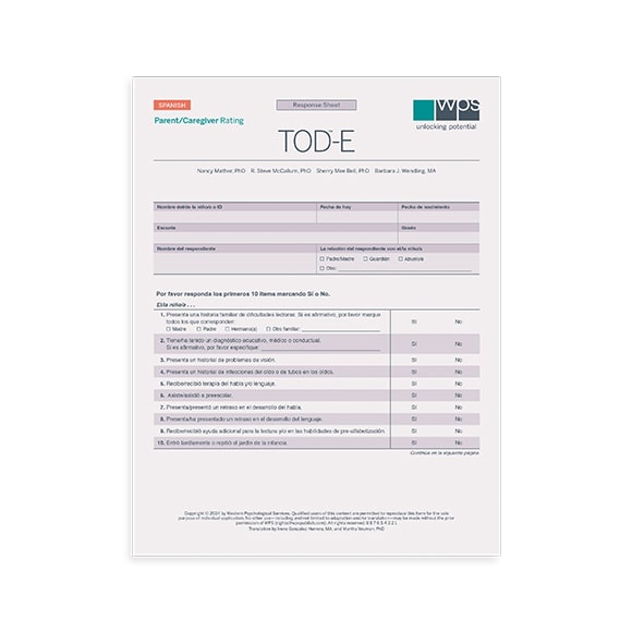 (TOD®) Tests of Dyslexia