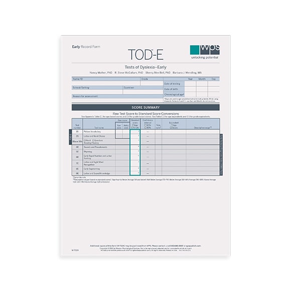(TOD®) Tests of Dyslexia