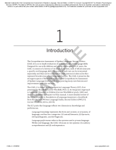 (CASL®-2) Comprehensive Assessment of Spoken Language, Second Edition