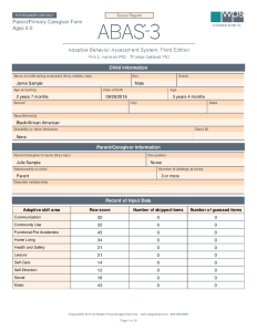 (ABAS®-3) Adaptive Behavior Assessment System, Third Edition