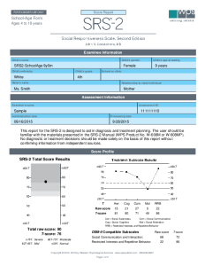 (SRS®-2) Social Responsiveness Scale™, Second Edition