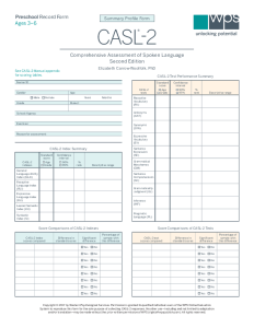 (CASL®-2) Comprehensive Assessment of Spoken Language, Second Edition