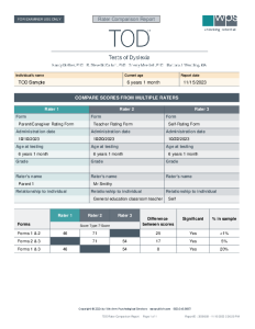 (TOD®) Tests of Dyslexia